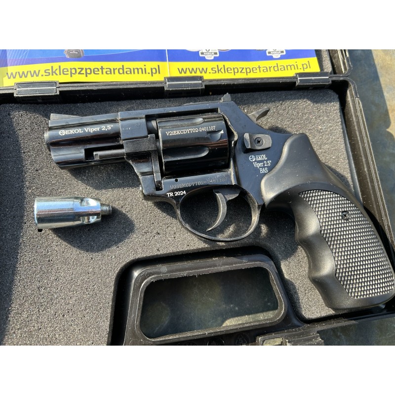 Rewolwer Hukowy 6mm EKOL Viper 2.5'' BLACK + 100 SZTUK AMUNICJI 6mm LONG + 50 RAC HUKOWYCH Knall